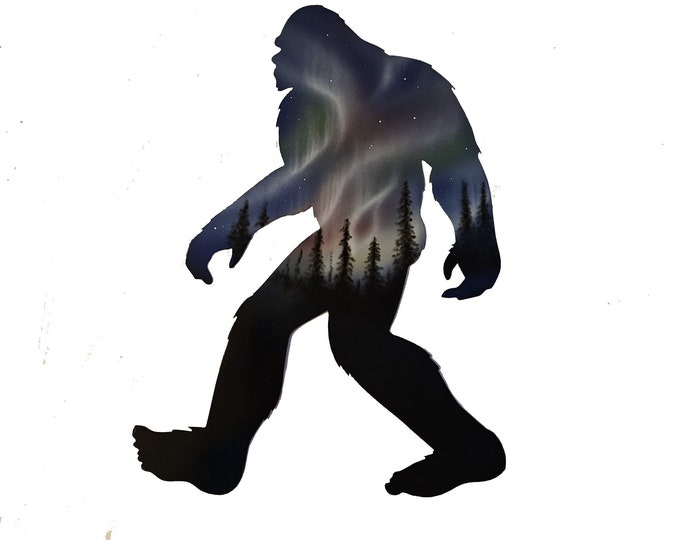 Steel Sasquatch Bigfoot Art Featuring the Northern Lights/ Aurora ...