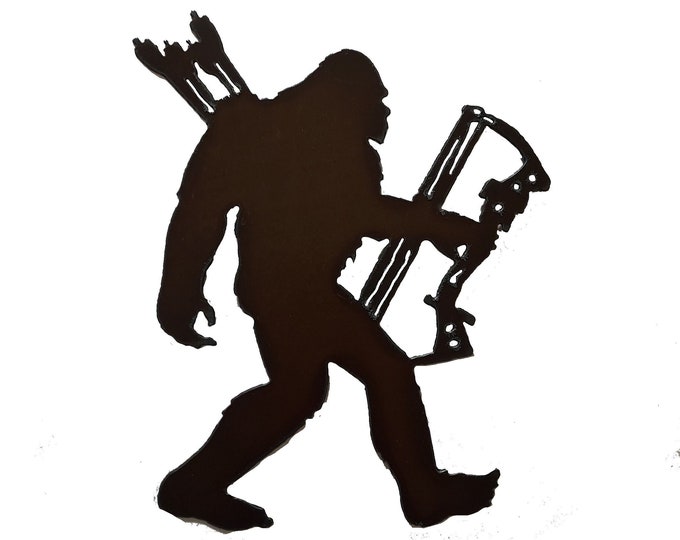 Bow Hunting Archer Sasquatch Bigfoot Made Out of Rusted Steel - Etsy