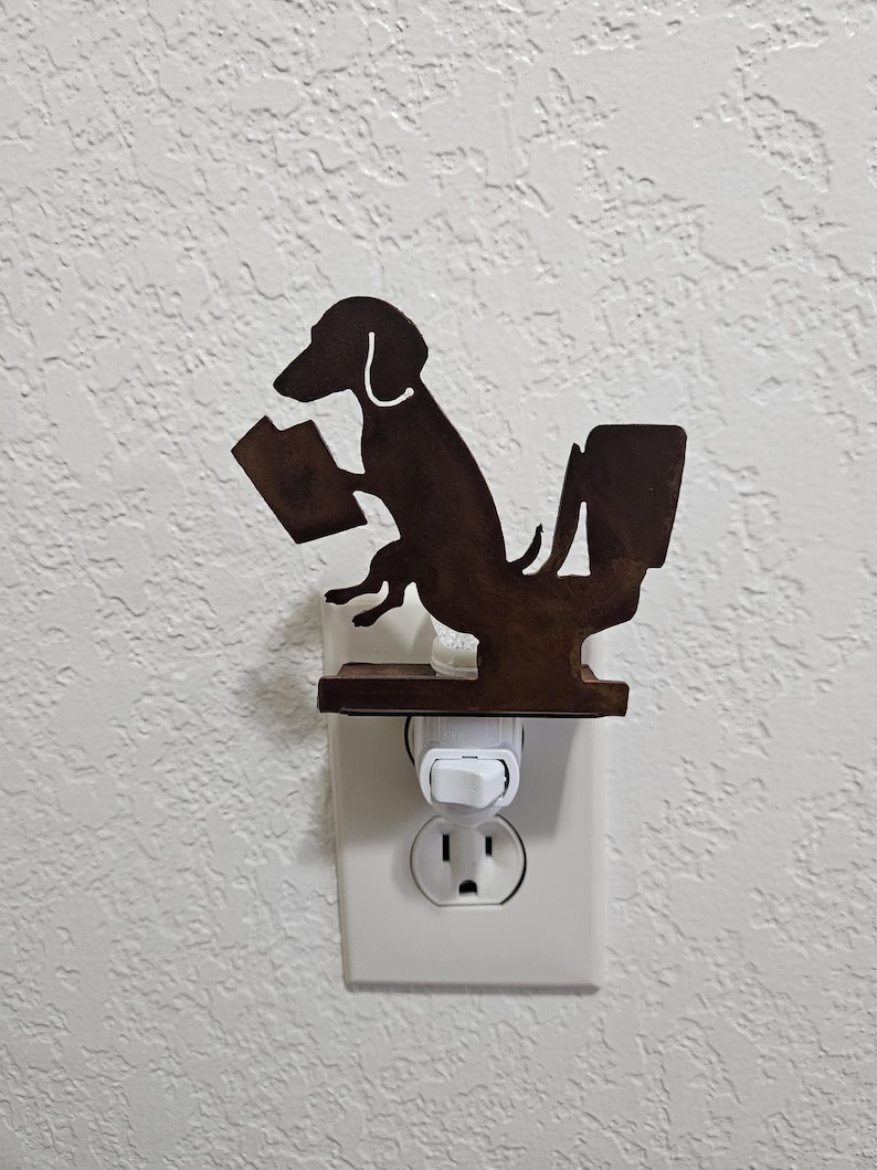 Wiener Dog on a Toilet Reading a Book as a Night Light- Made From ...