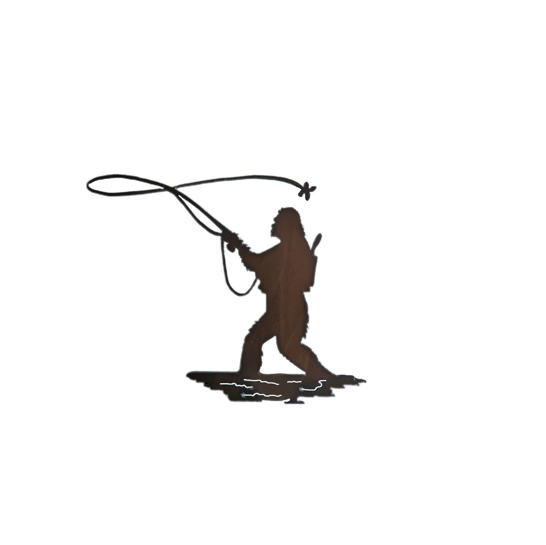 Bigfoot Sasquatch Fly Fishing Sign Made Out of Durable Rustic Steel - Etsy