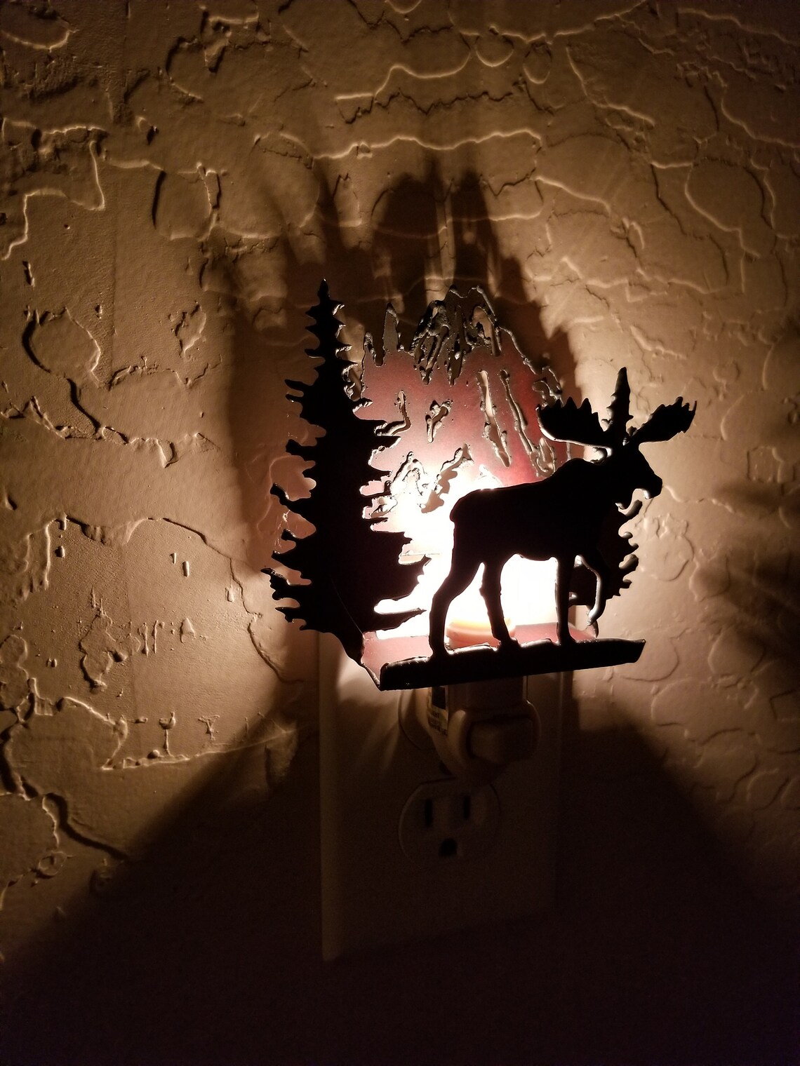 Moose Night Light made out of Rusted Steel | Etsy