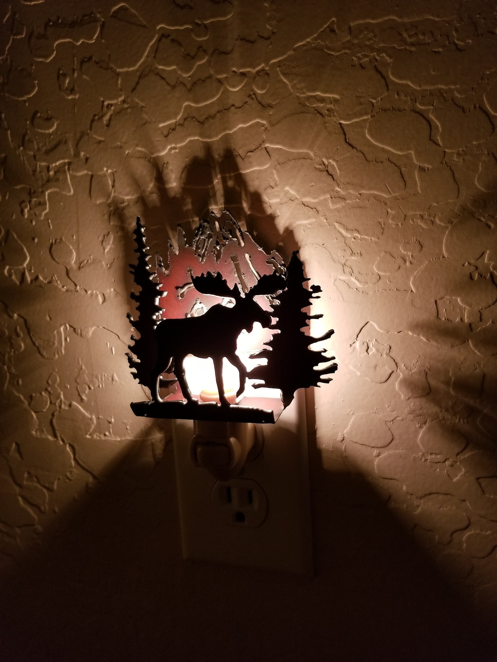 Moose Night Light Made Out of Rusted Steel - Etsy