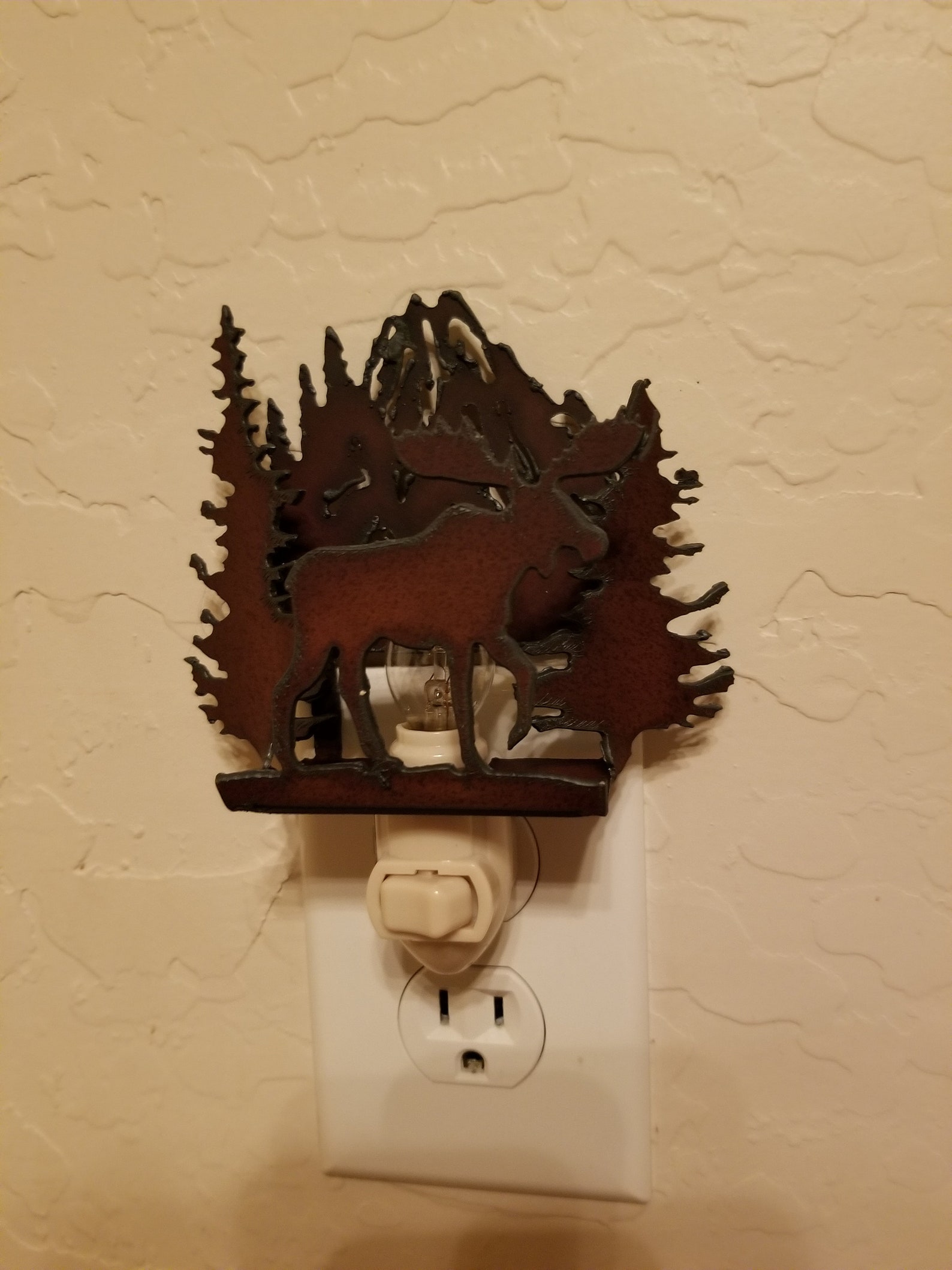 Moose Night Light Made Out of Rusted Steel - Etsy