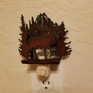 Moose Night Light Made Out of Rusted Steel - Etsy