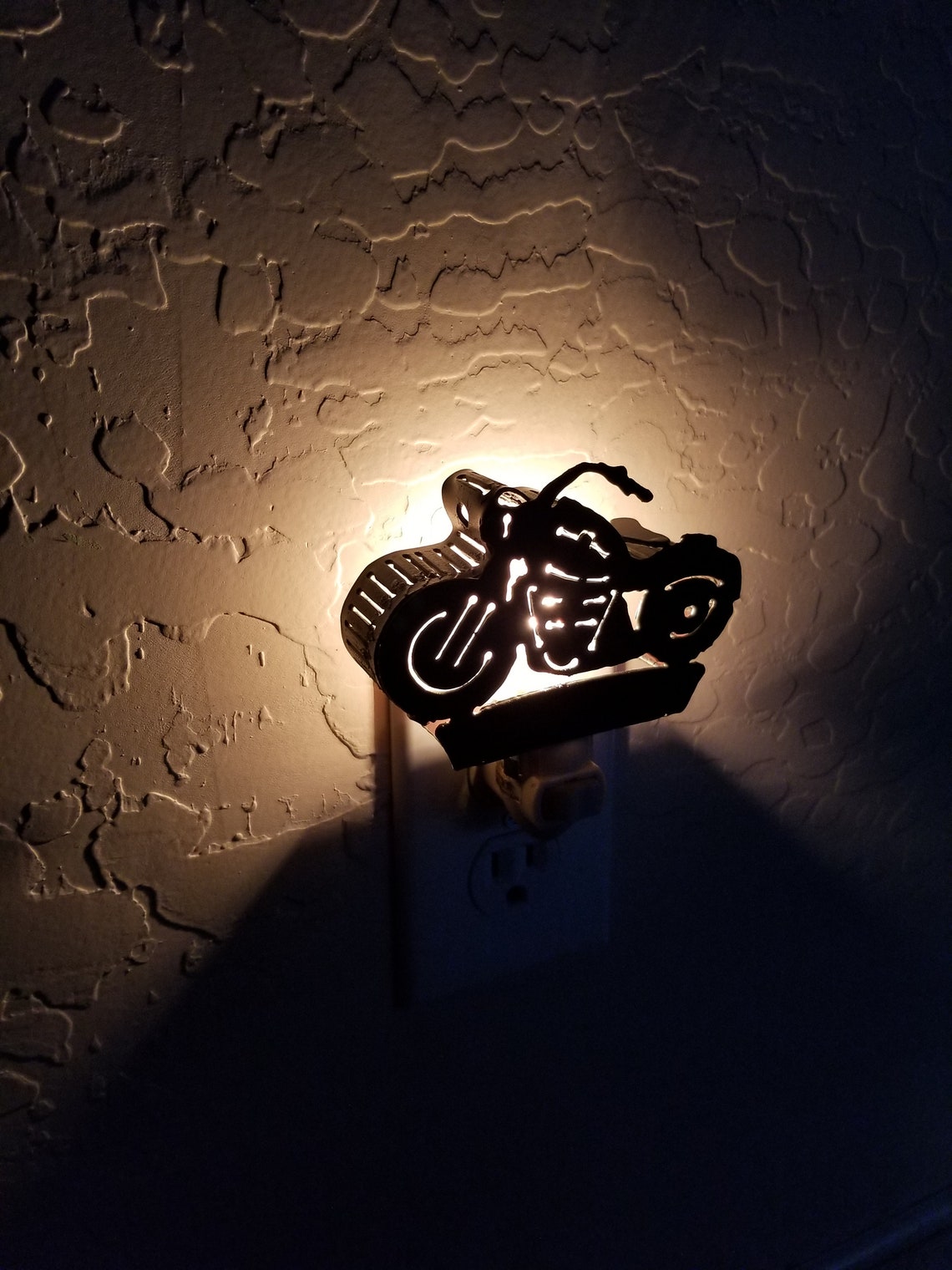 Motorcycle Night Light 3D Made Out of Rusted Steel - Etsy