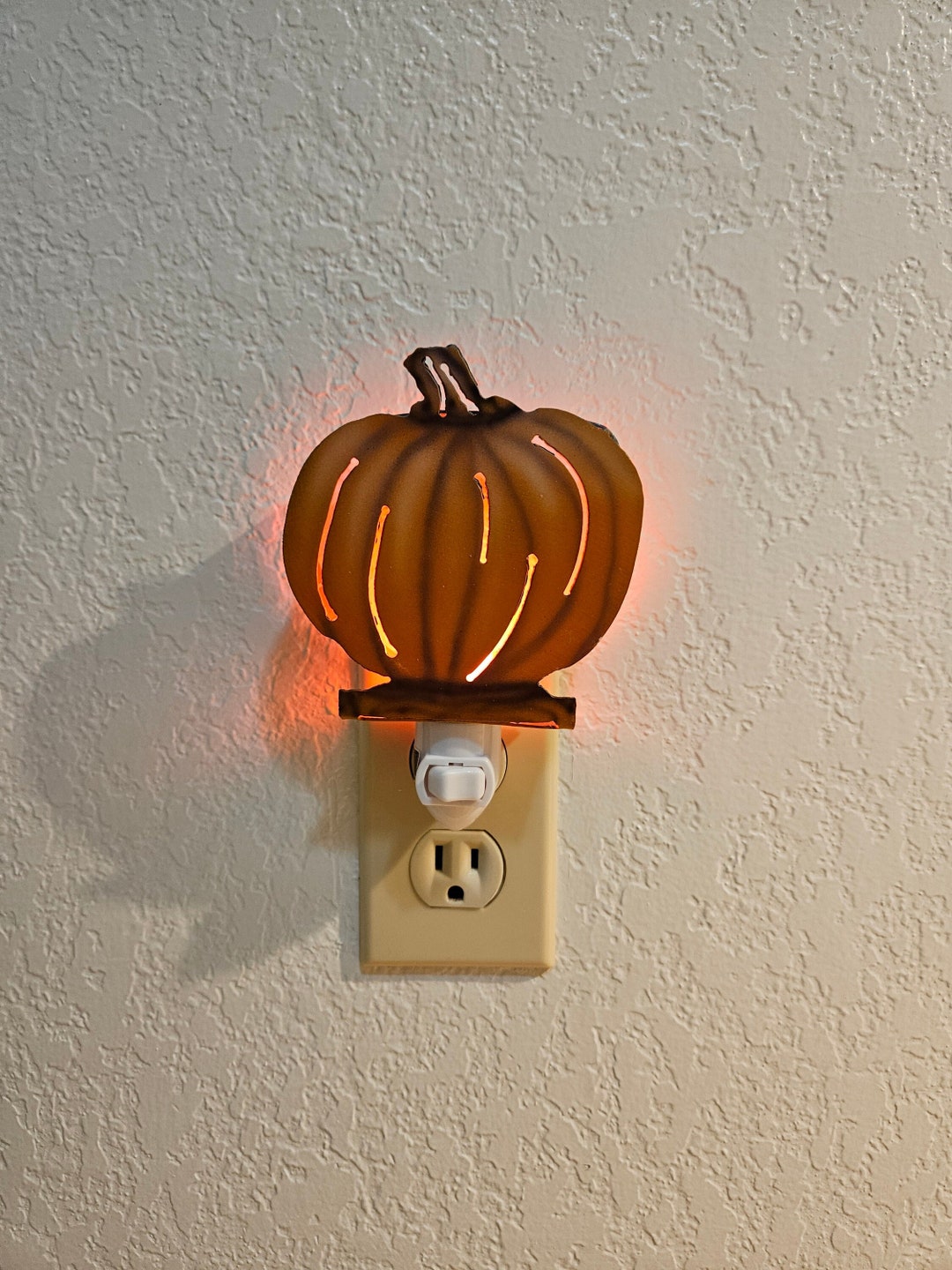 Pumpkin Night Light Created by Hand From Steel With an Airbrush Finish ...
