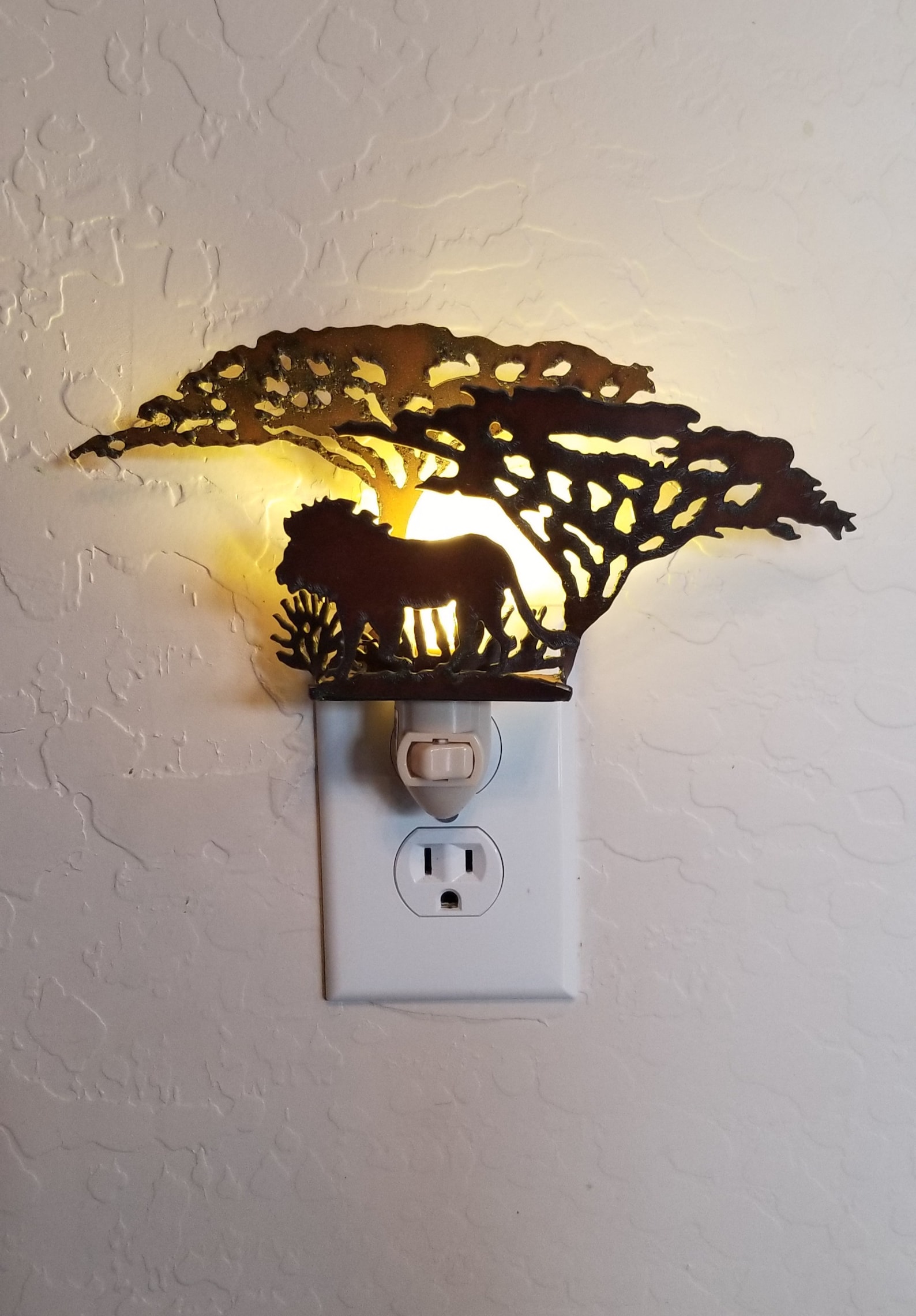 Lion Night Light Made Out of Rusted Steel - Etsy