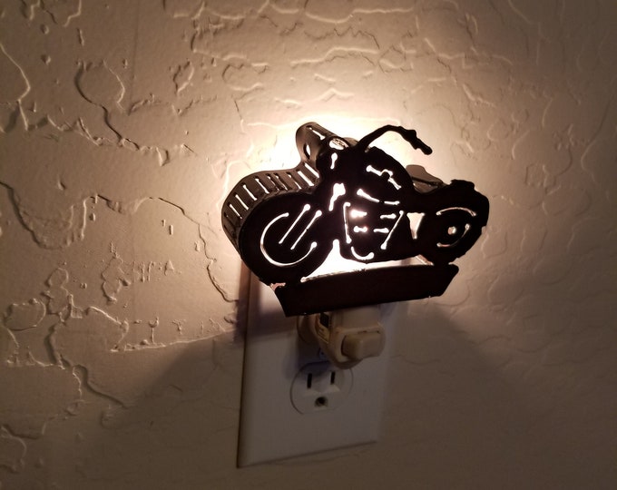 Motorcycle Night Light 3D Made Out of Rusted Steel - Etsy