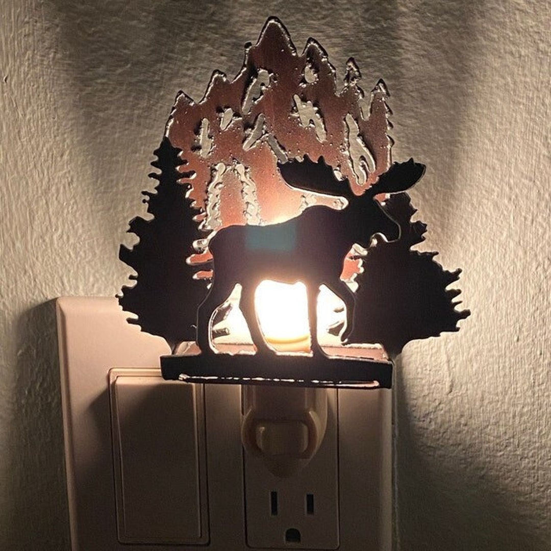 Moose Night Light Made Out of Rusted Steel - Etsy