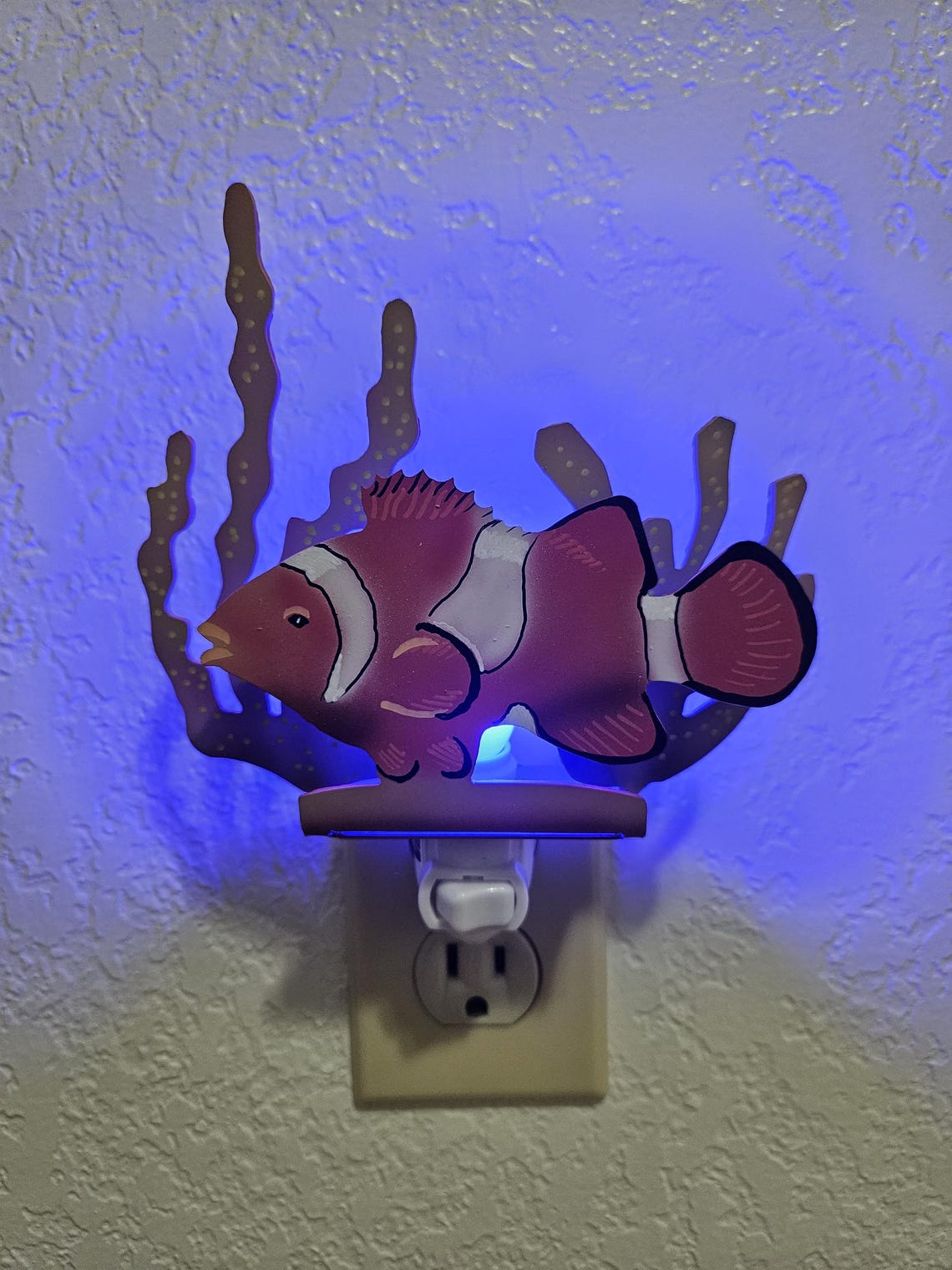 Clown Fish Art as a Night Light- Made From Durable, Hand-painted Steel ...