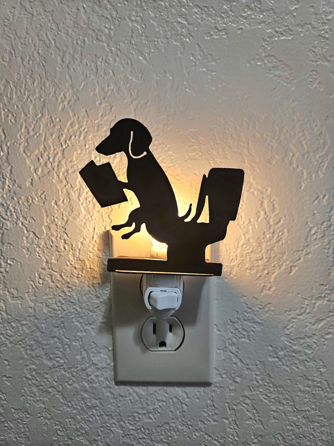Wiener Dog on a Toilet Reading a Book as a Night Light- Made From ...