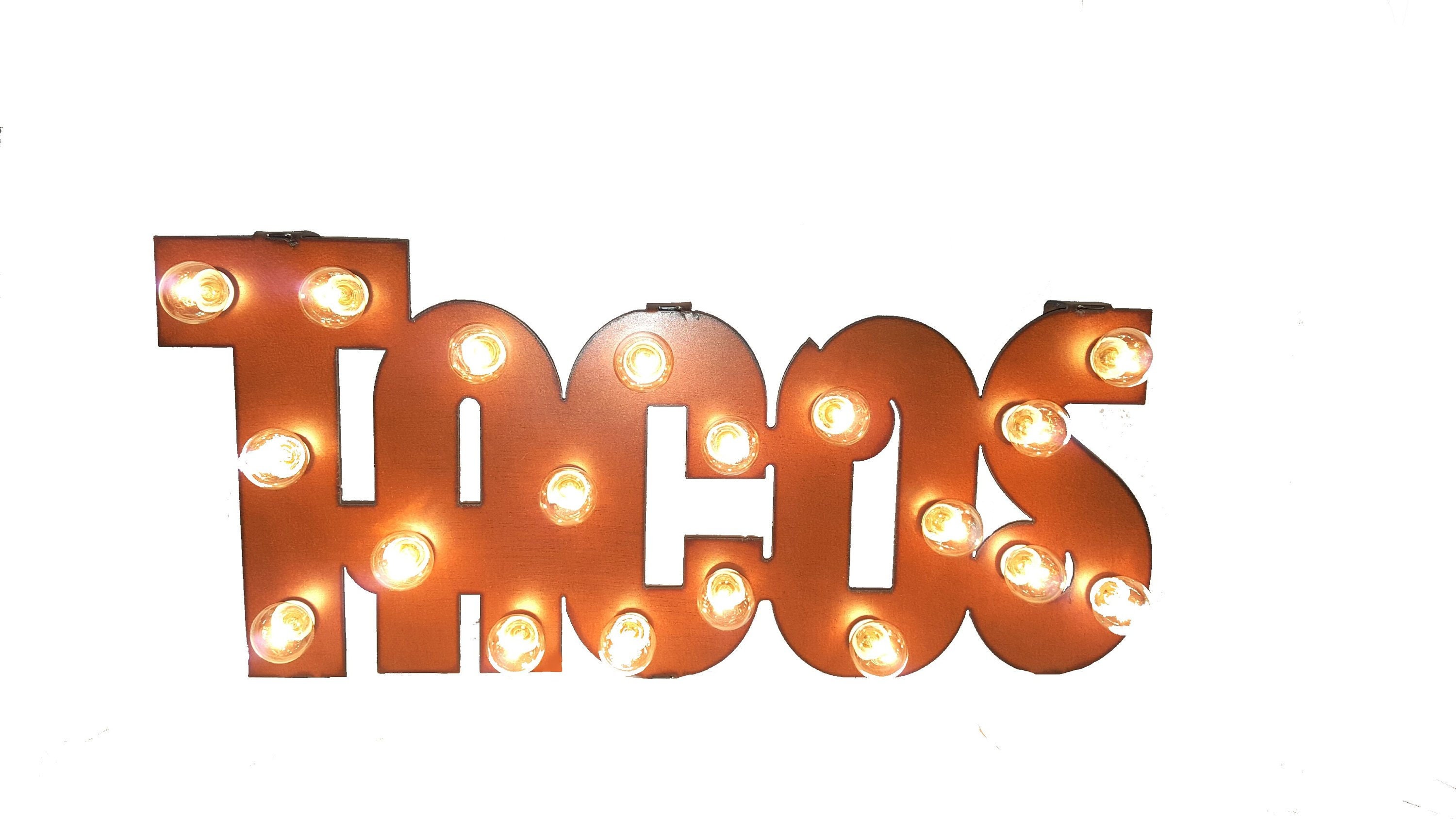 Tacos Lighted Sign Marquee Made Out of Rusted Steel - Etsy