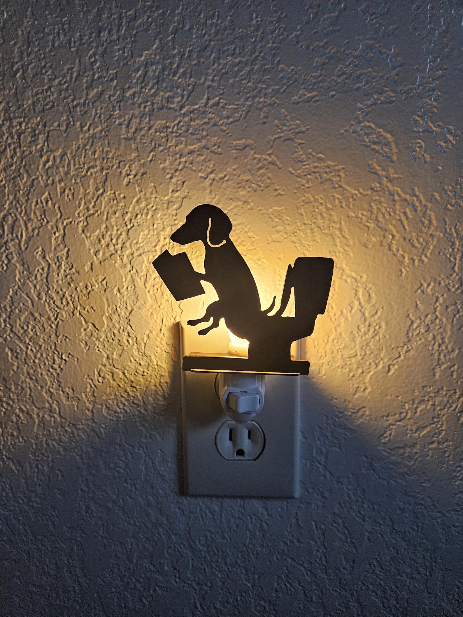 Wiener Dog on a Toilet Reading a Book as a Night Light- Made From ...