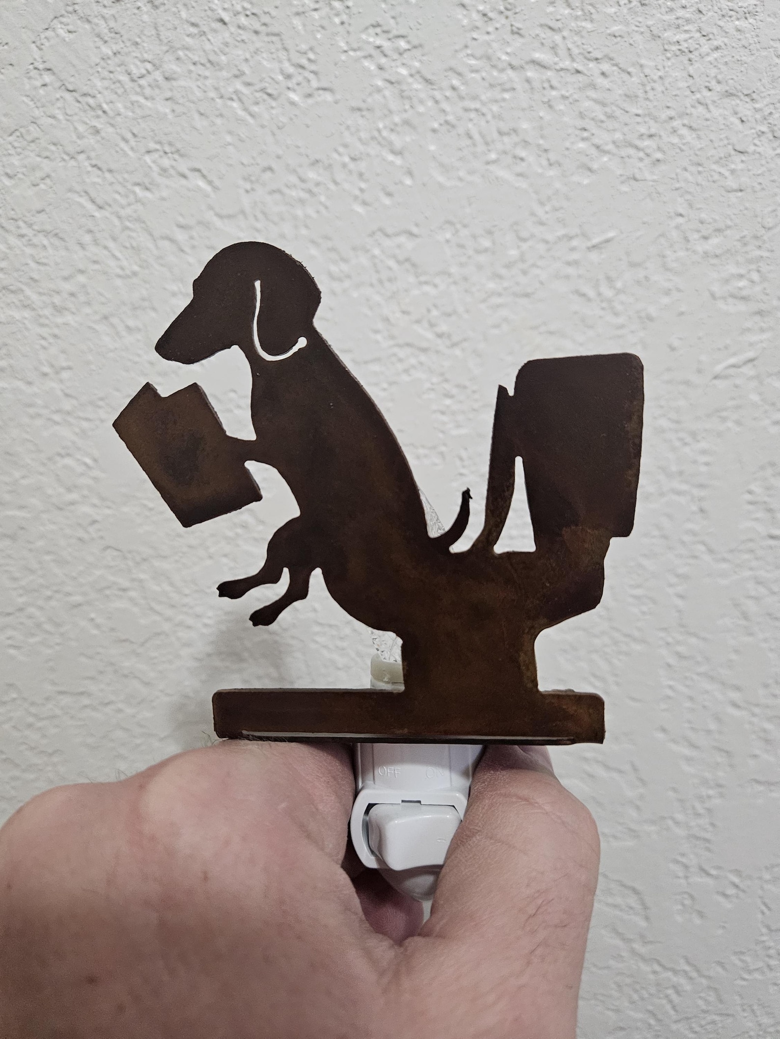 Wiener Dog on a Toilet Reading a Book as a Night Light- Made From ...