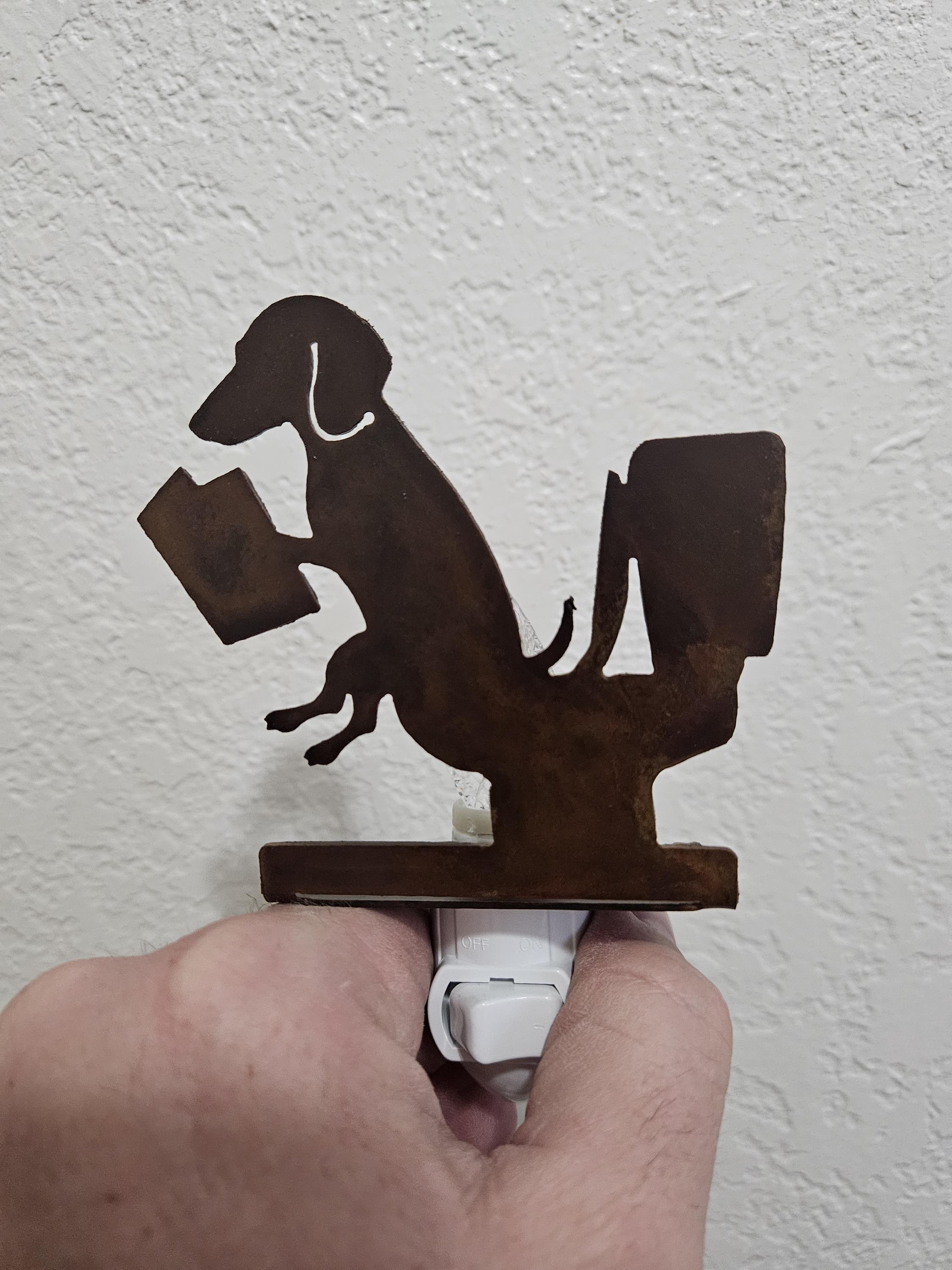 Wiener Dog on a Toilet Reading a Book as a Night Light- Made From ...