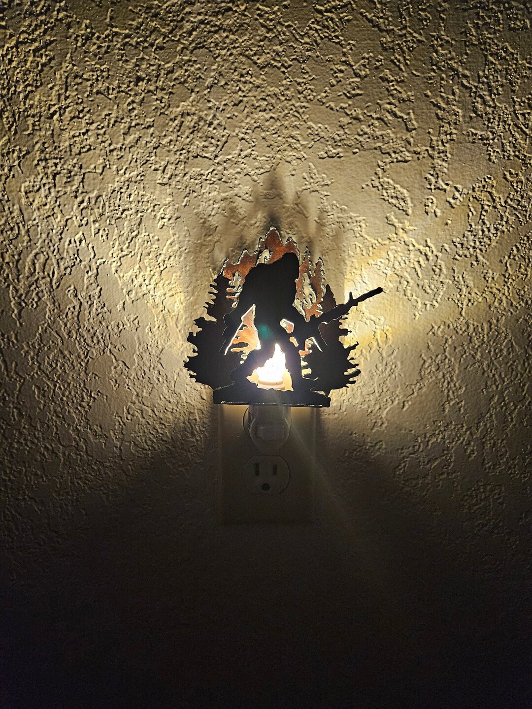 Sasquatch With Guns Night Light Made Out of Rustic Steel - Etsy