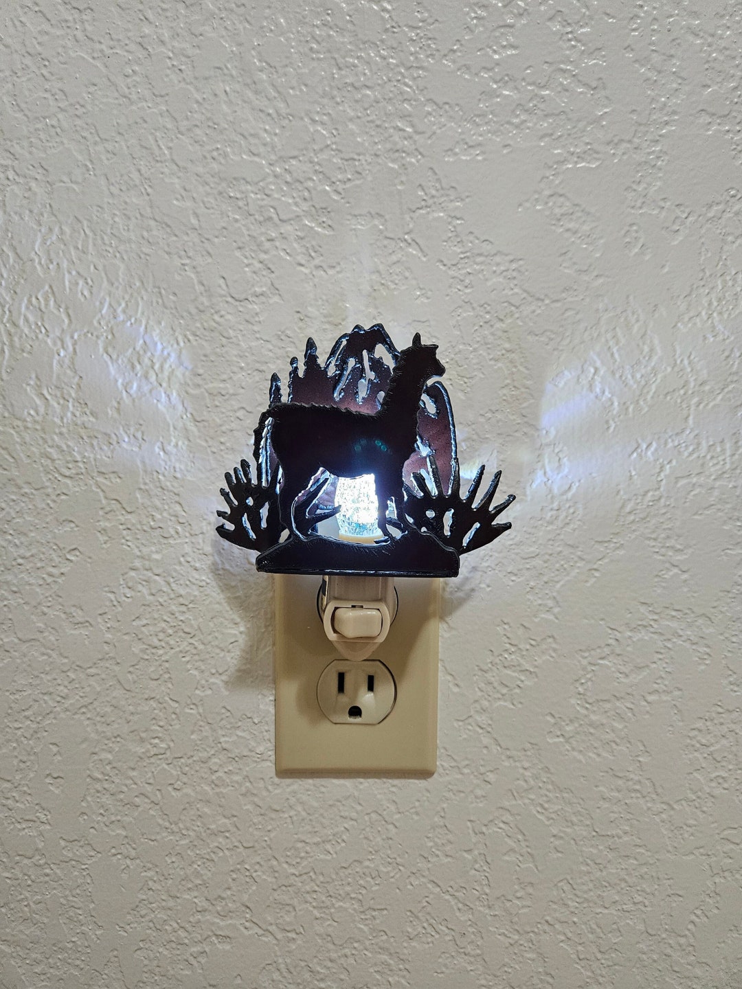 Alpaca Night Light Made Out of Rustic Steel - Etsy