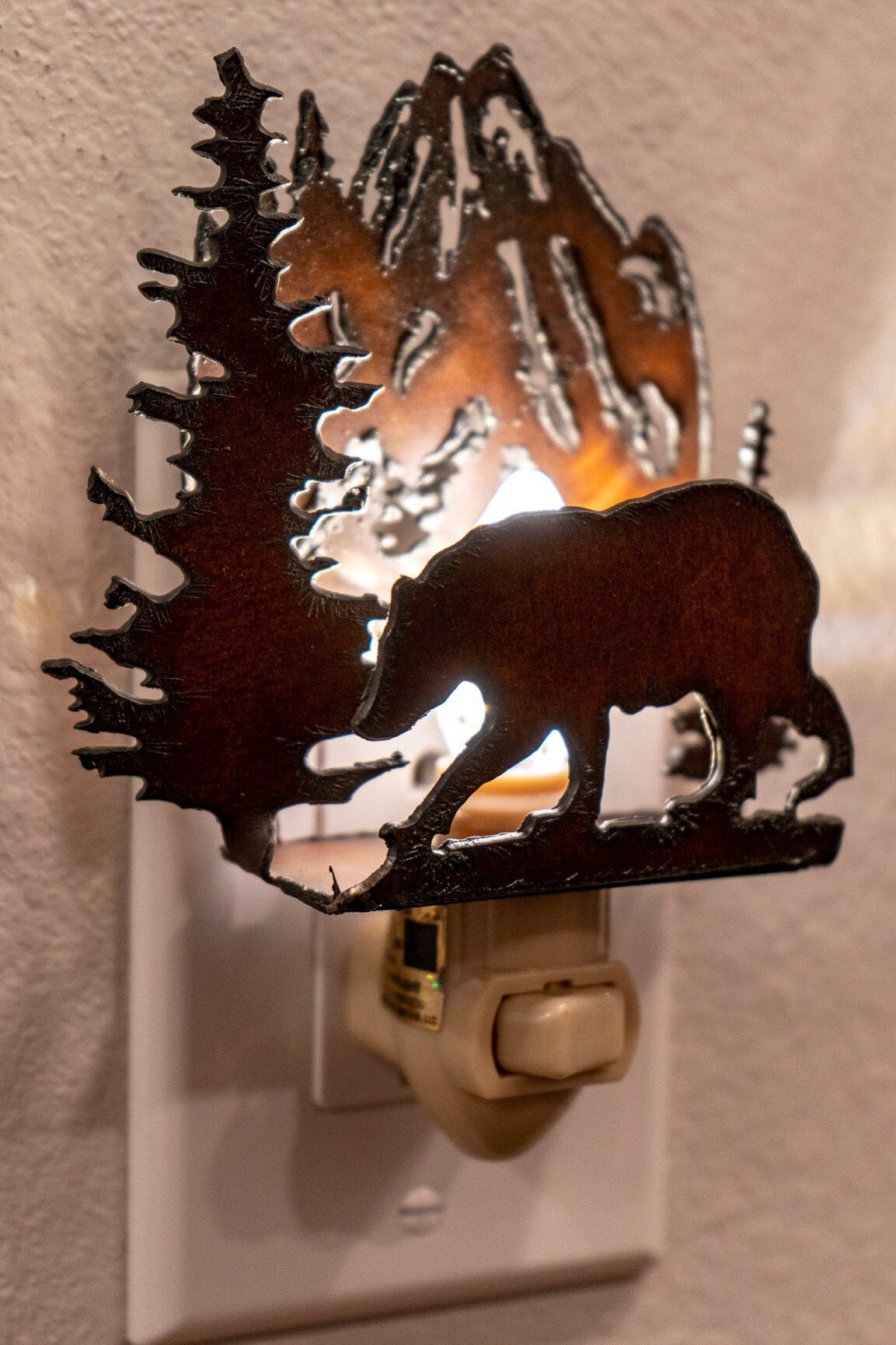 Bear Night Light Made Out of Rustic Steel - Etsy