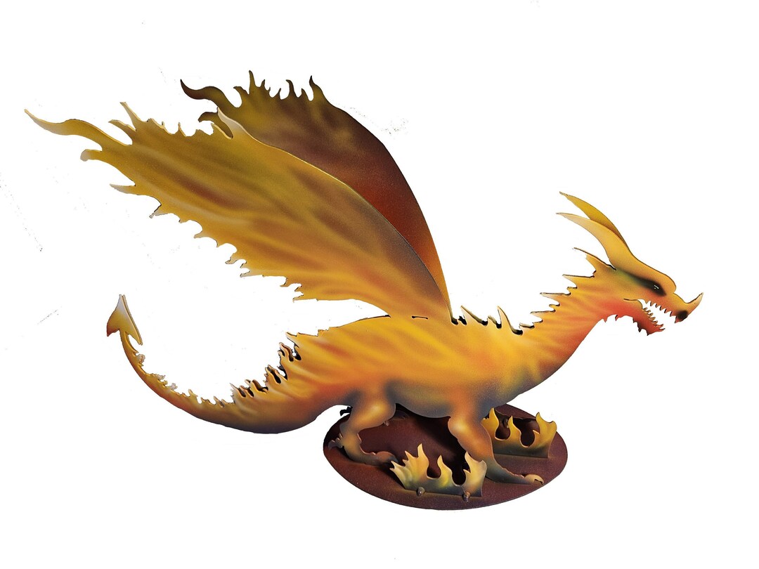 Fire Dragon Made Out of Steel- Original Art - Etsy