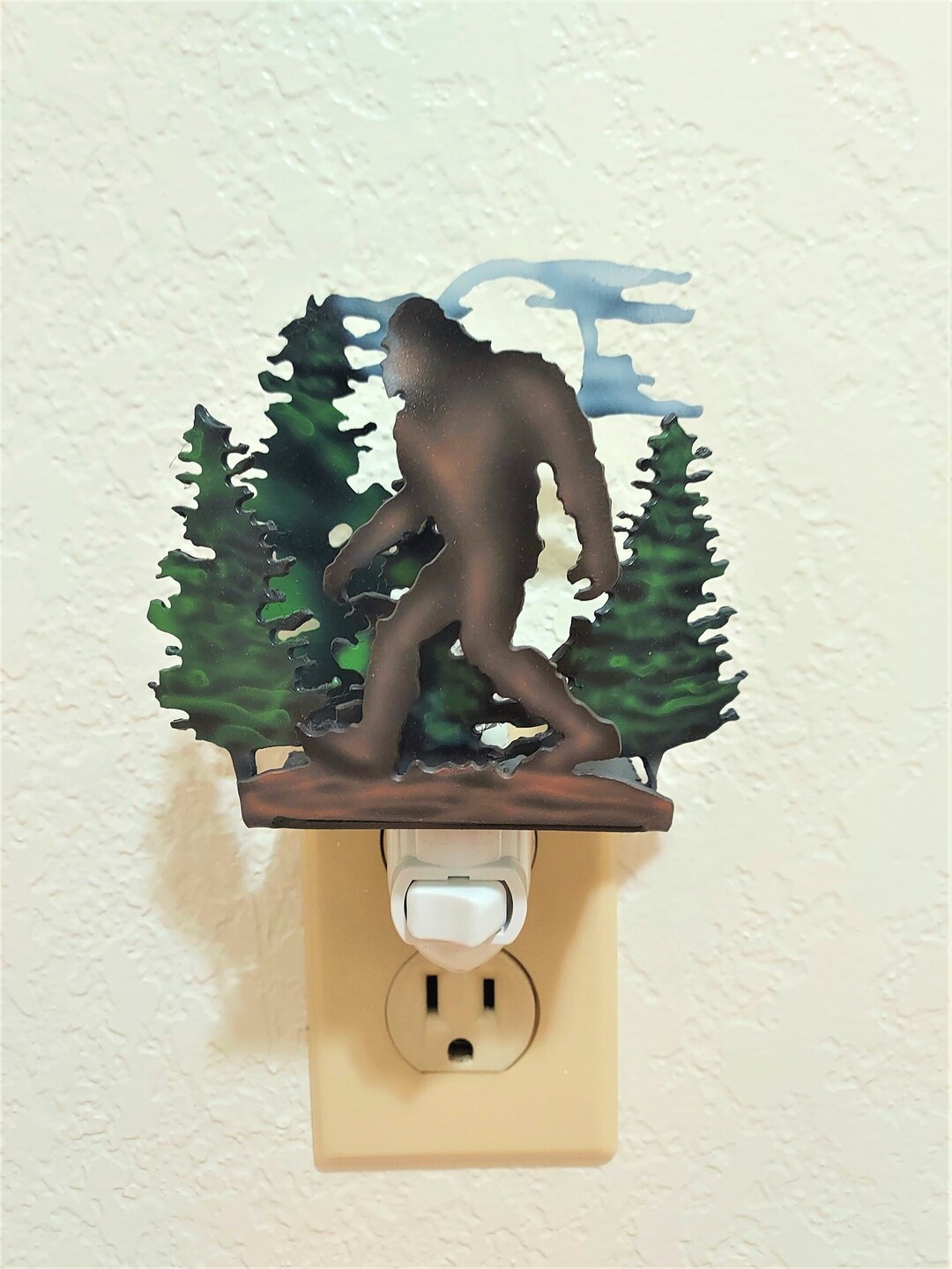 Sasquatch Night Light Airbrushed in Full Color With Forest and Moon ...