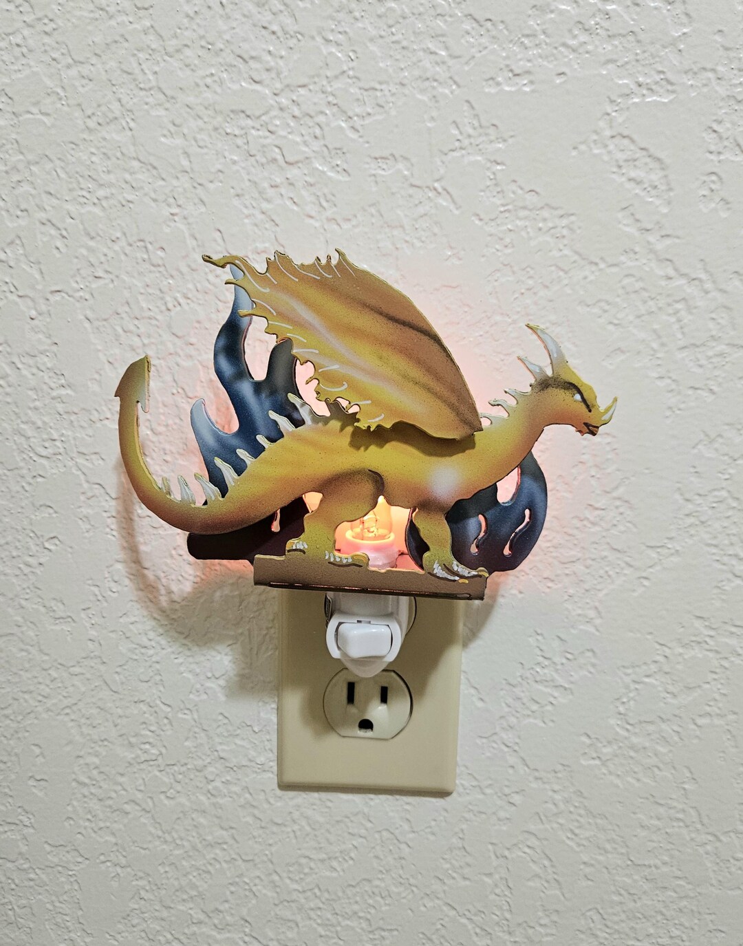 Fire Dragon Art as a Night Light- Original Artwork Made From Hand ...