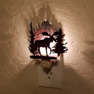 Moose Night Light Made Out of Rusted Steel - Etsy