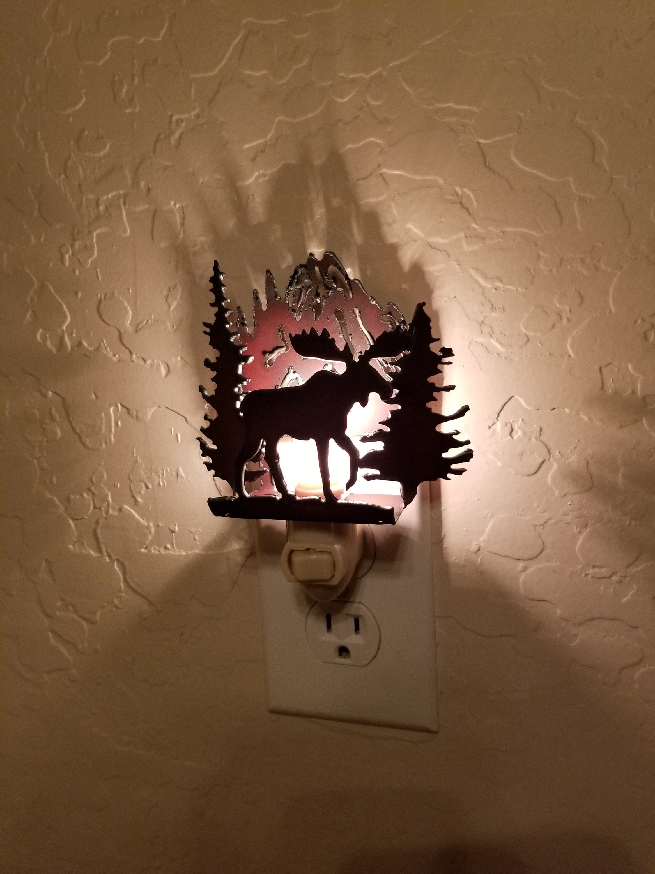 Moose Night Light Made Out of Rusted Steel - Etsy