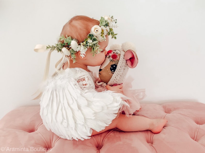 Ivory SPRING white flower crown eucalyptus leaf crown | Etsy