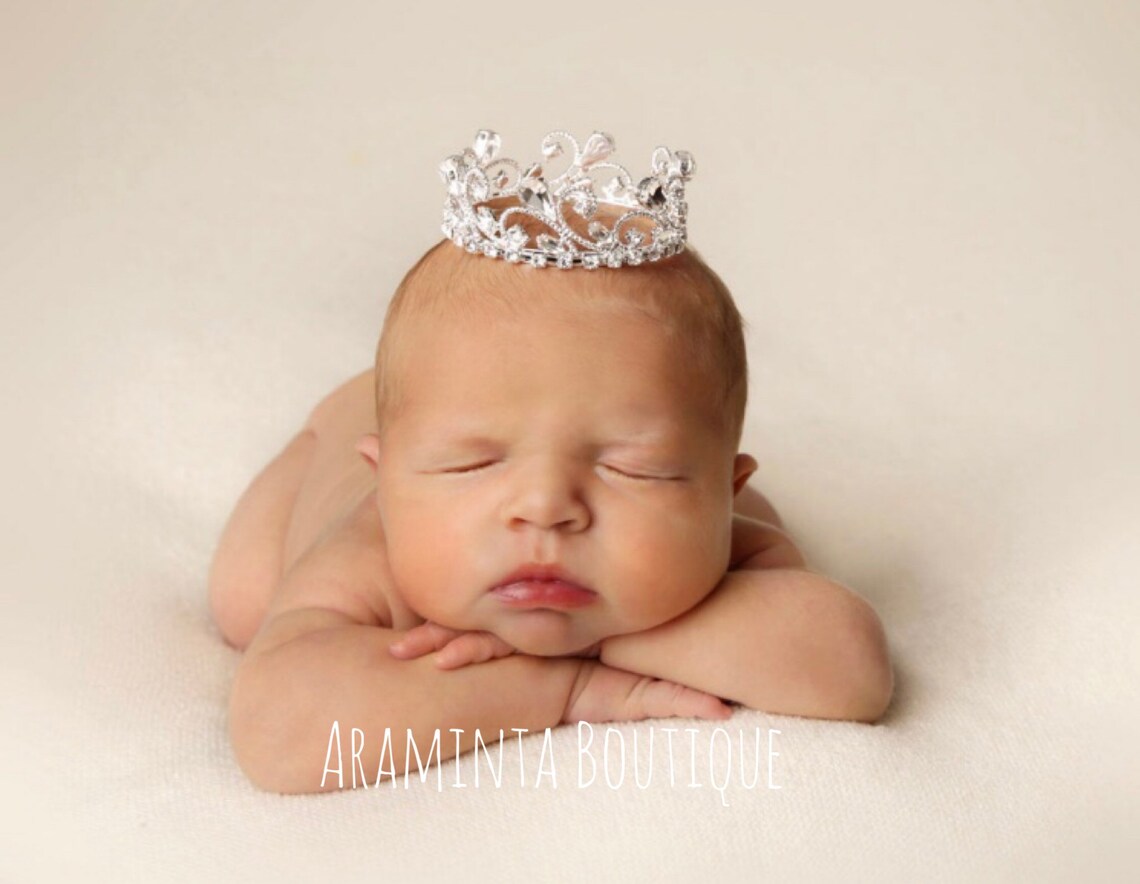 Baby Girl Crown & Newborn Crown. Newborn 1st Birthday crown | Etsy