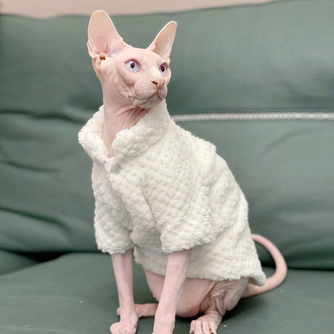 White Stand Collar Clothes for Cats, Warm Clothes for Cats, Gifts for ...