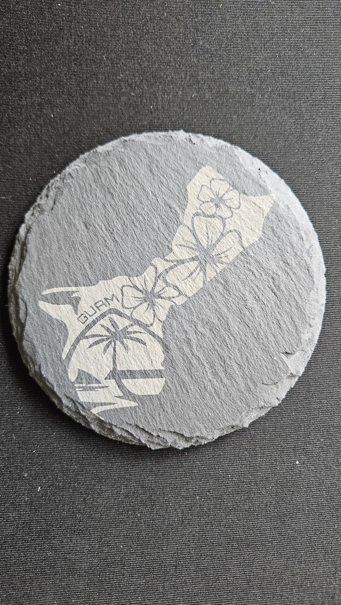 Guam Pluma Four Piece Set Laser Engraved Stone Coaster - Etsy