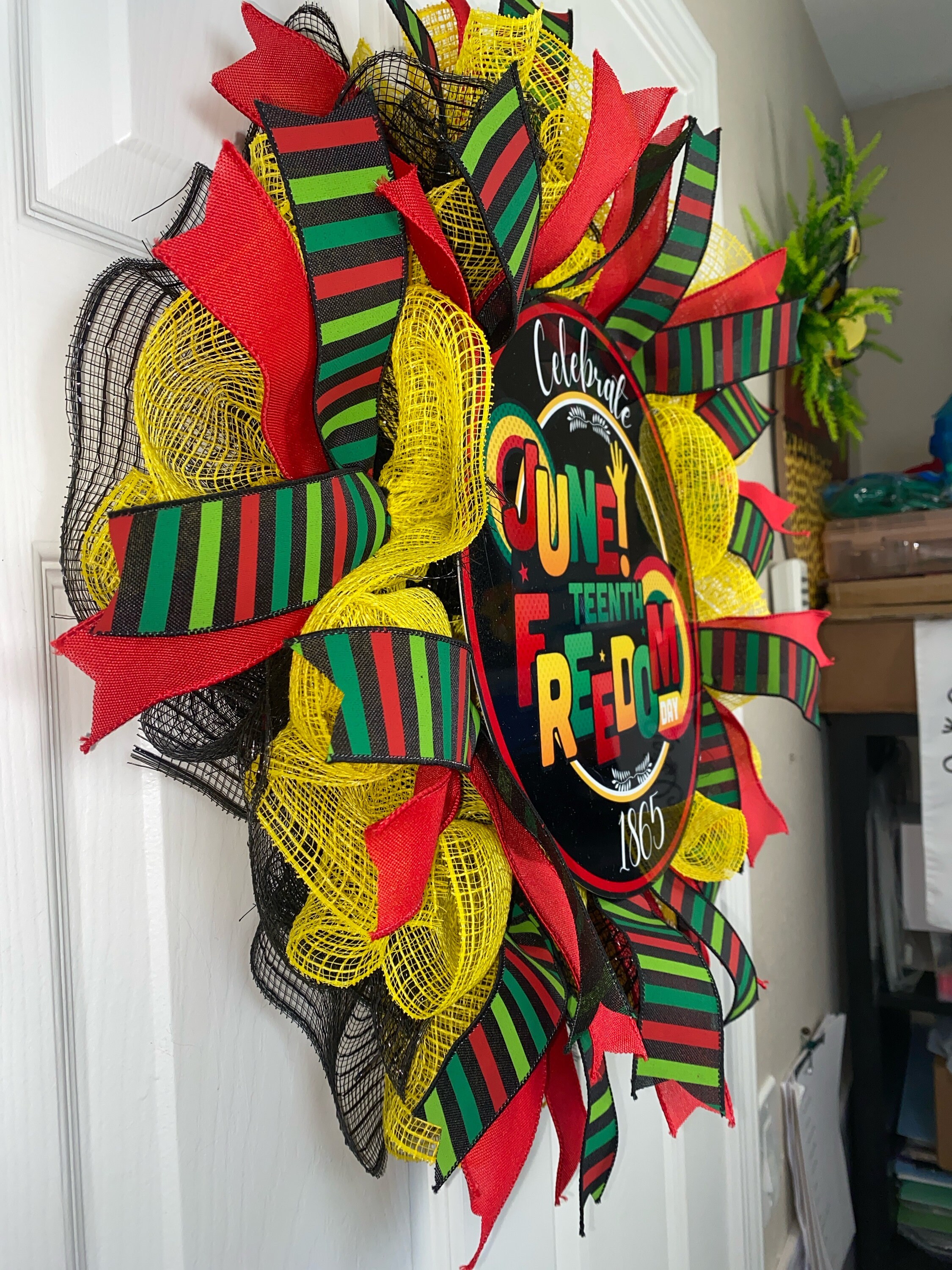 Juneteenth Freedom Day Wreath, Celebrate Juneteenth Decor, Red Black ...