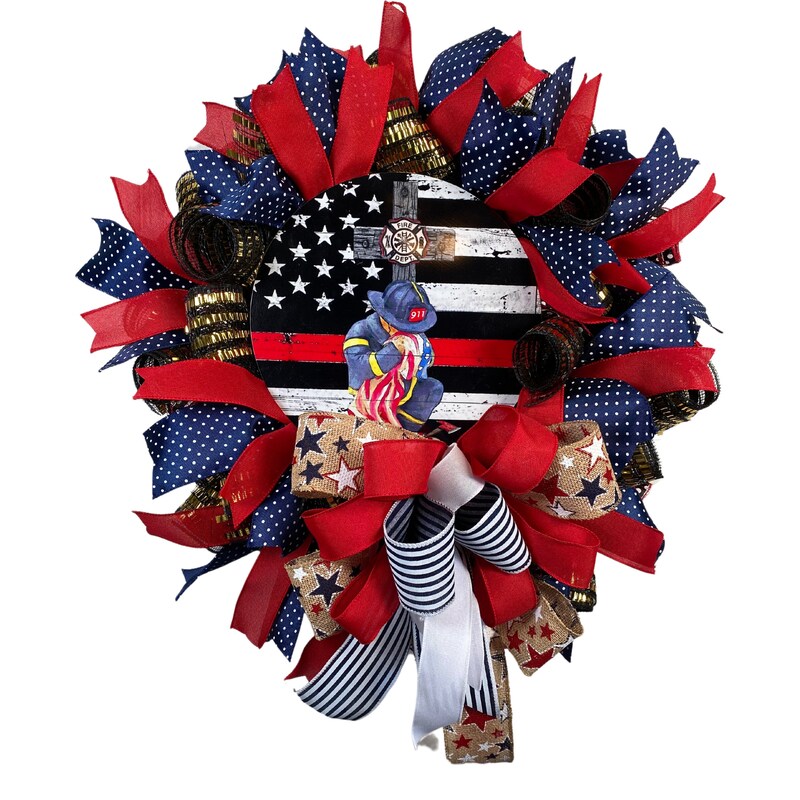 Firefighter Wreath - Etsy