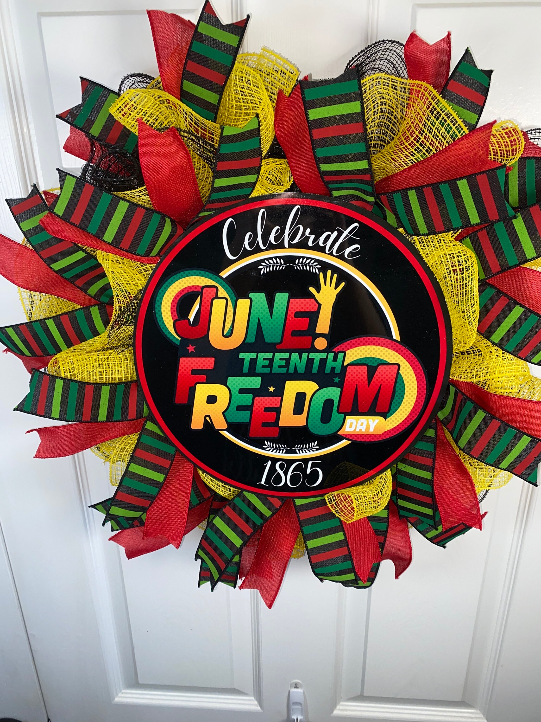 Juneteenth Freedom Day Wreath, Celebrate Juneteenth Decor, Red Black ...