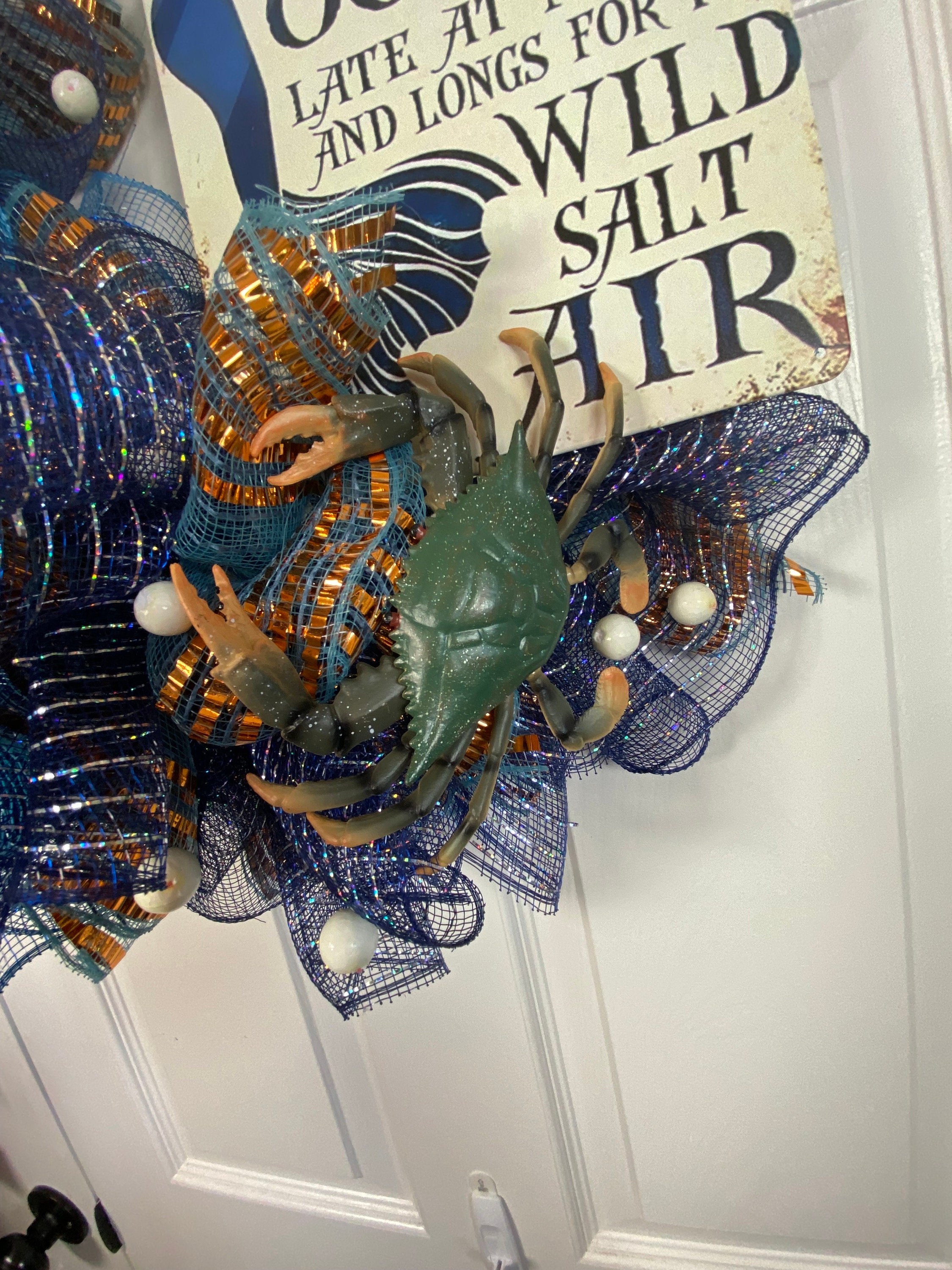 Ocean-themed Wreath, Coastal Decor, Beachy Front Door Decoration ...