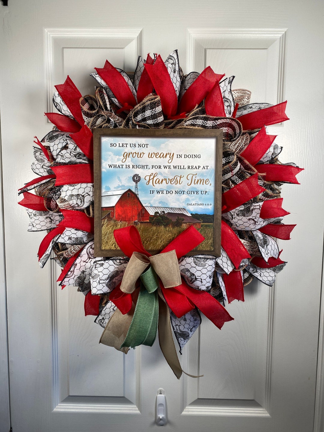 Religious Farm Wreath, Christian Farm Wreath, Christian Barn Wreath ...