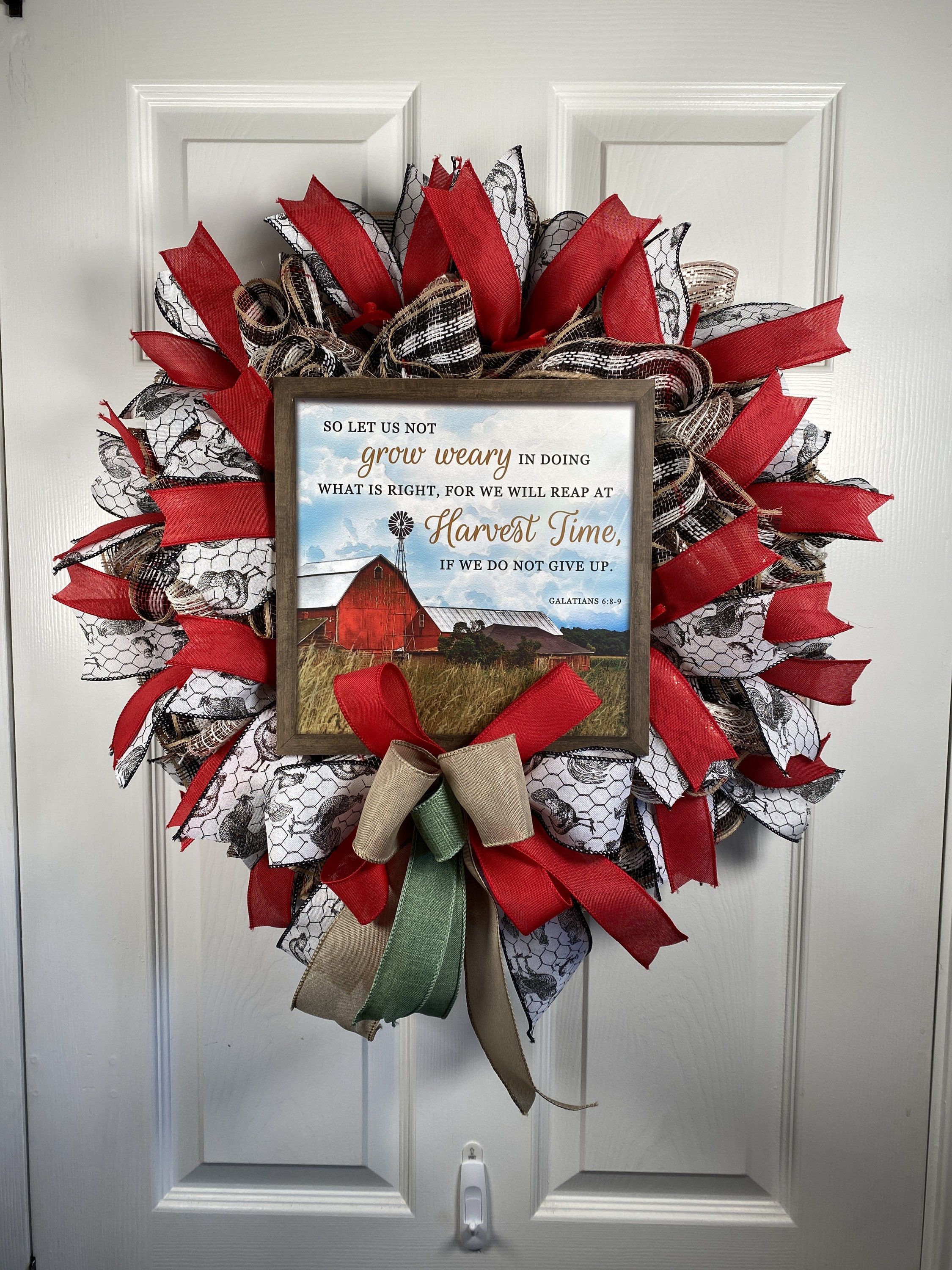 Religious Farm Wreath, Christian Farm Wreath, Christian Barn Wreath ...