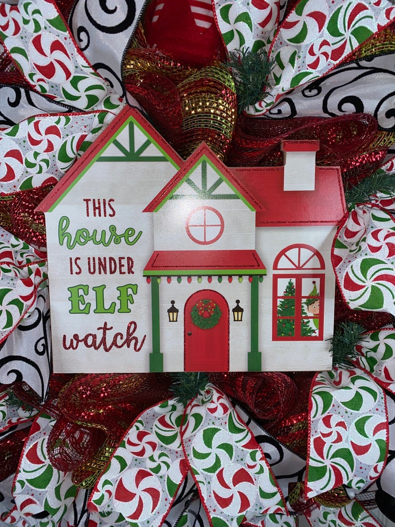Gingerbread House Christmas Wreath, Whimsical Christmas Wreath, House ...