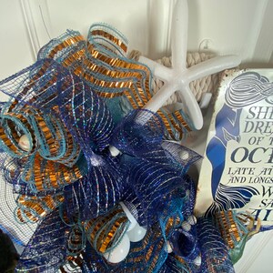 Ocean-themed Wreath, Coastal Decor, Beachy Front Door Decoration ...