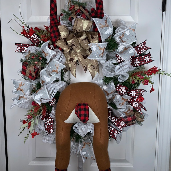 Reindeer Wreath - Etsy