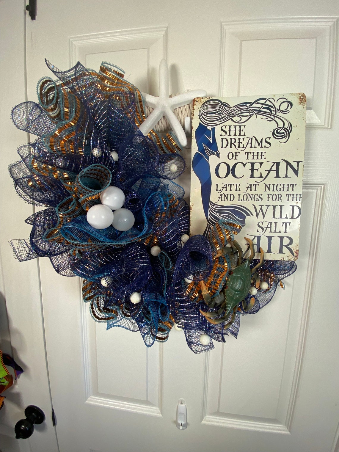 Ocean-themed Wreath, Coastal Decor, Beachy Front Door Decoration ...