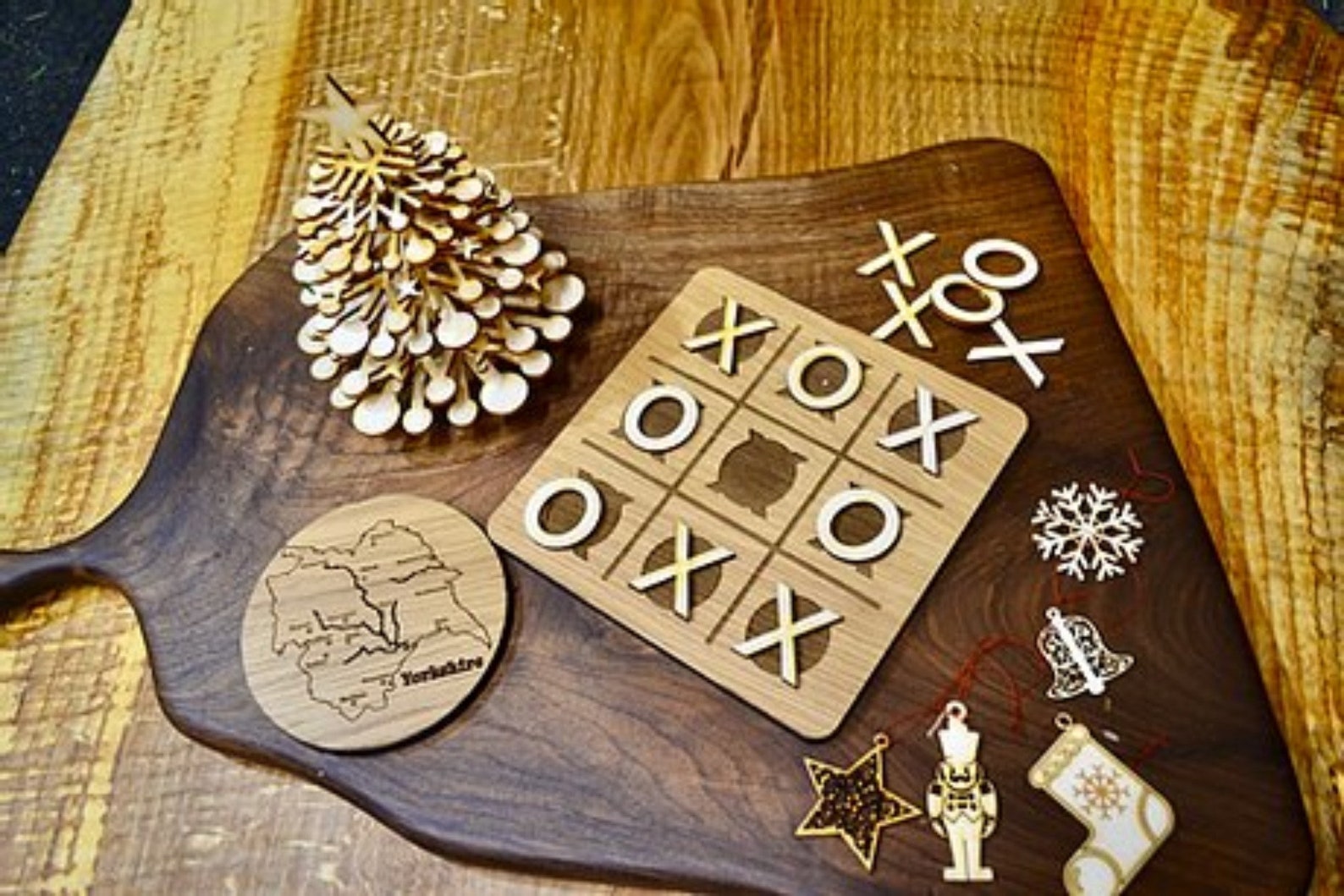 Wooden Noughts and Crosses Game Board - Board Game - Family Activity ...
