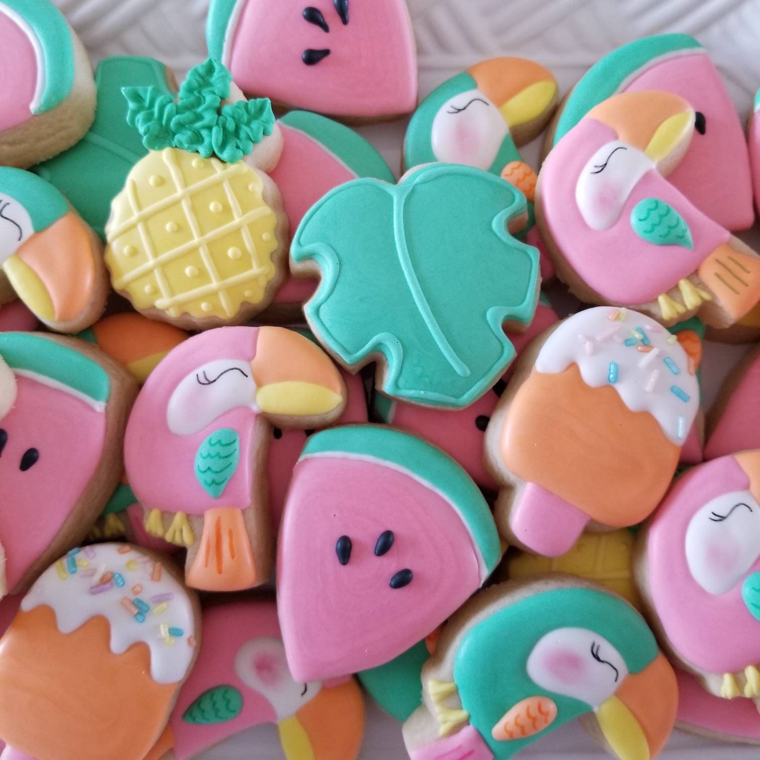 Tropical Mini Cookies 3 Dozen Toucan Pineapple Popsicle | Etsy