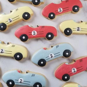 Race Car Cookies 1 Dozen Any Color Retro Vintage Car Racing Theme Two ...