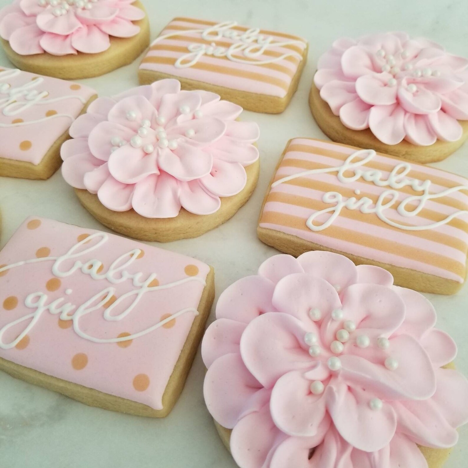 Pink & Gold Birthday Cookies 30th 40th 50th 60th Sweet 16 | Etsy