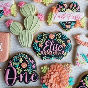 First Fiesta Cookies 2 Dozen Floral First Fiesta Mexican Flower Dress ...
