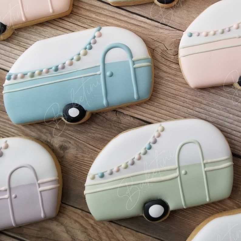 Camper Cookies Glamping Cookies Retro Camper Rustic - Etsy
