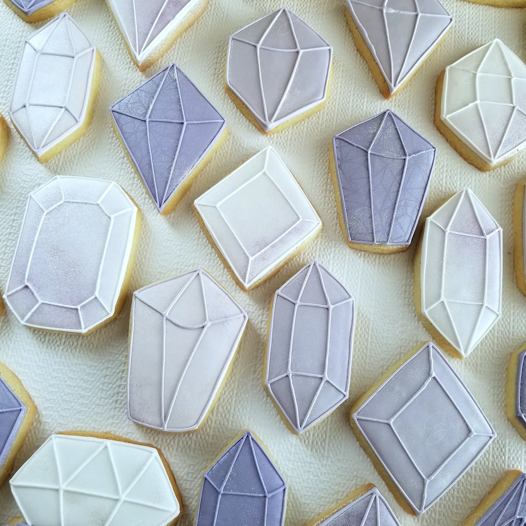 Gemstone Cookies 1 Dozen Born to Sparkle Diamond Crystals Geo Heart You ...