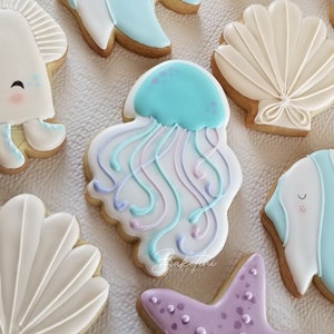 Under the Sea Cookies 1 Dozen Jellyfish Tropical Fish Starfish Clam ...
