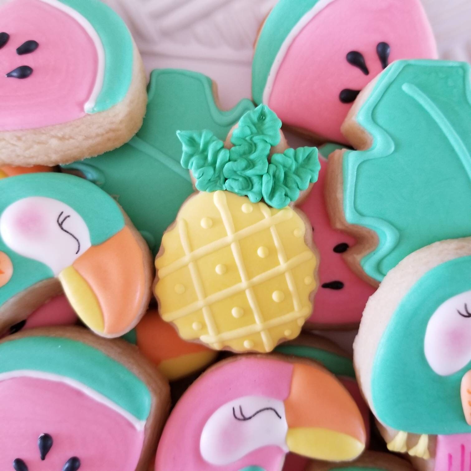 Tropical Mini Cookies 3 Dozen Toucan Pineapple Popsicle | Etsy